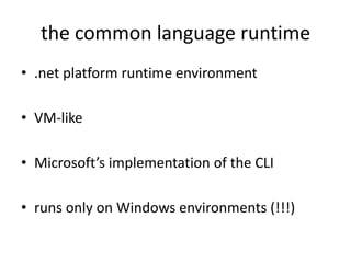 The .NET Platform - A Brief Overview | PDF
