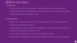 Dot net platform and dotnet core fundamentals | PPT