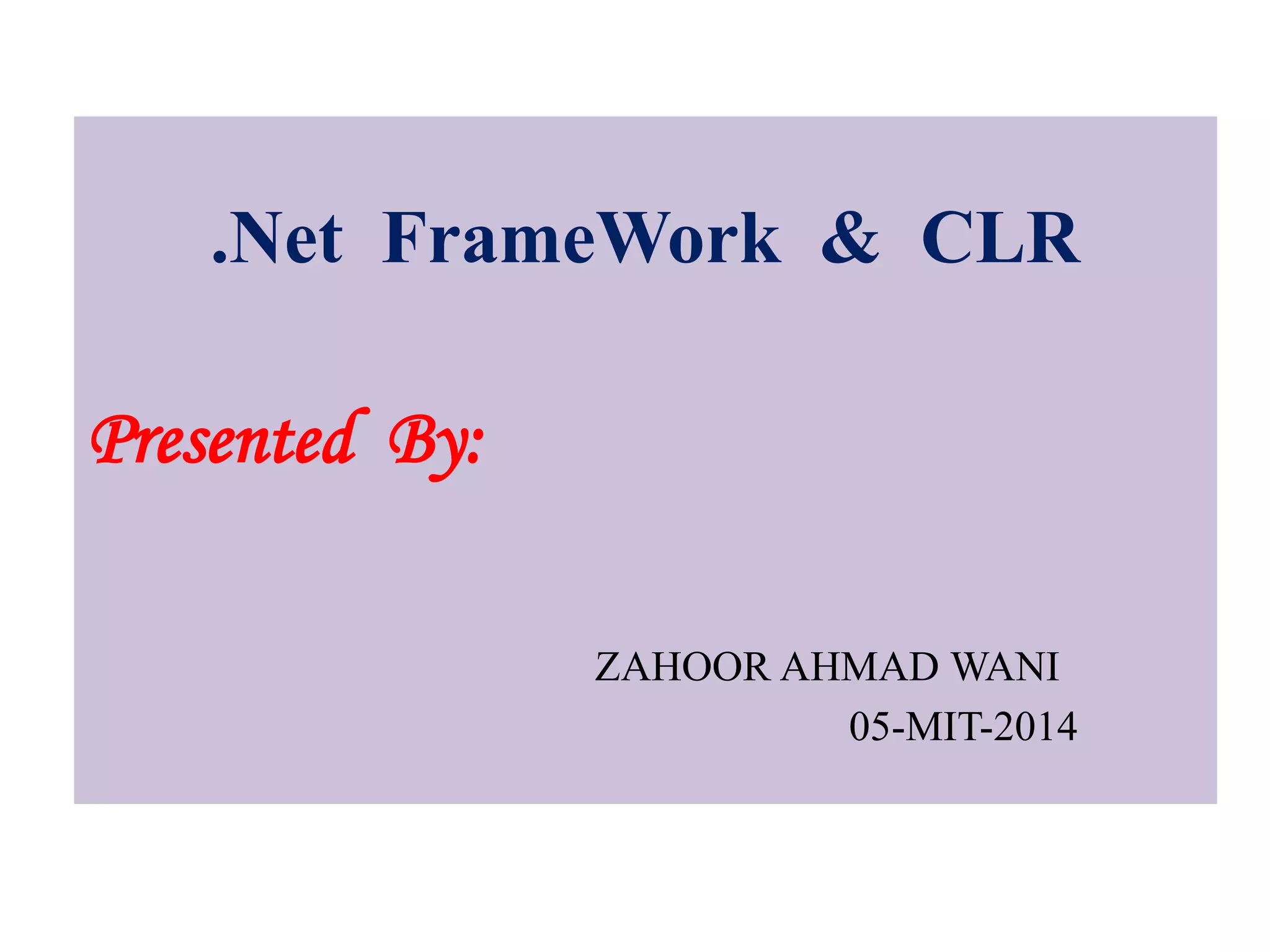 DotNet Framework | PPTX