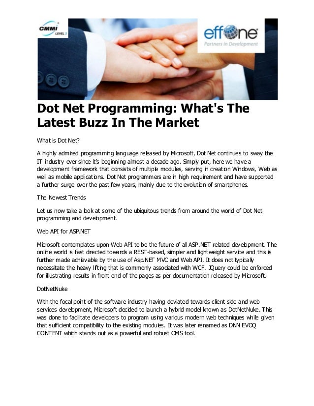 Dot Net Programming What S The Latest Buzz In The Market