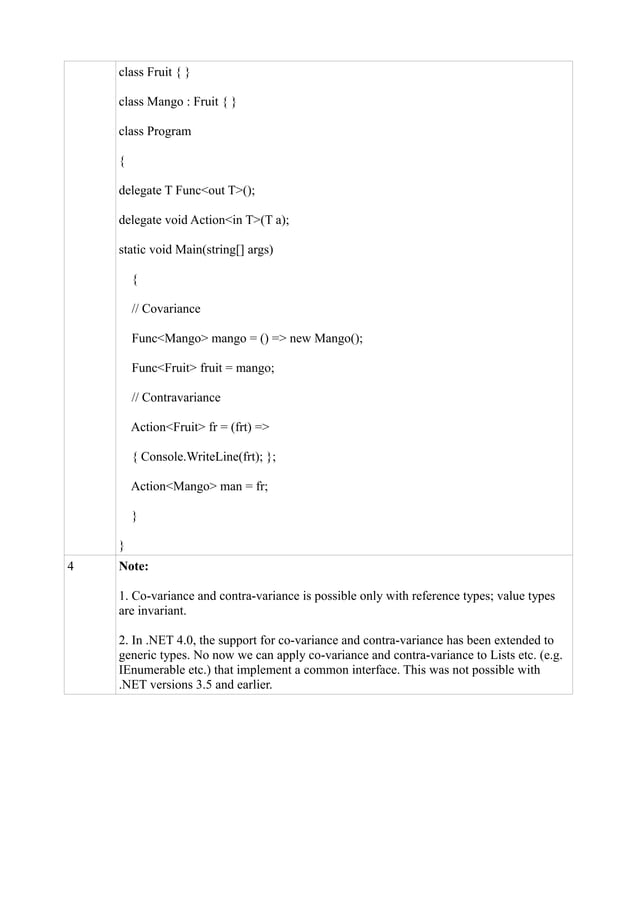 Dotnet programming concepts difference faqs- 2 | PDF