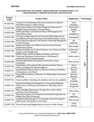 Pantech Dotnet projects 2017 18 | PDF
