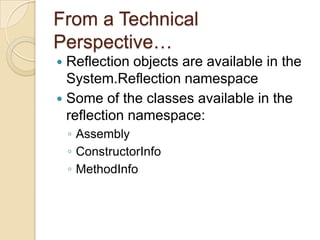 .NET Attributes and Reflection - What a Developer Needs to Know... | PPTX
