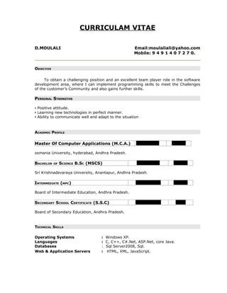 Dot net resume | DOC