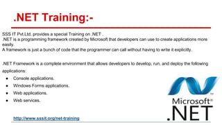 Dot net sssit ppt | PPT