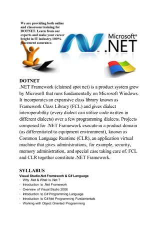 Dotnet training in Chennai | PDF