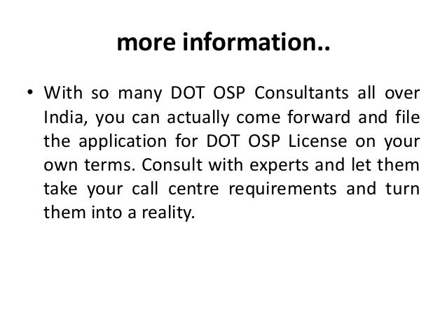 DOT OSP Consultants India | PPT