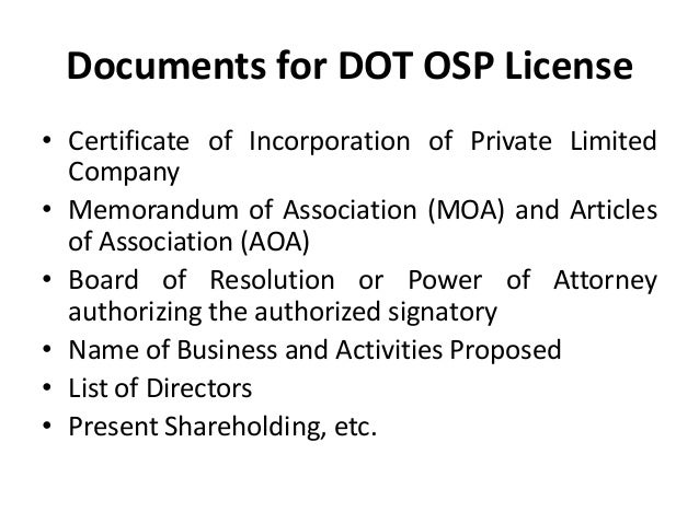 DOT OSP Consultants India | PPT