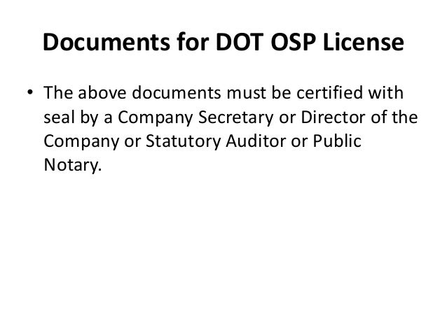 DOT OSP Consultants India | PPT