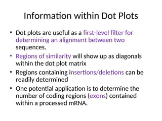 Dot plots.ppt fo bioinformatics that contains scoring matrics concepts ...