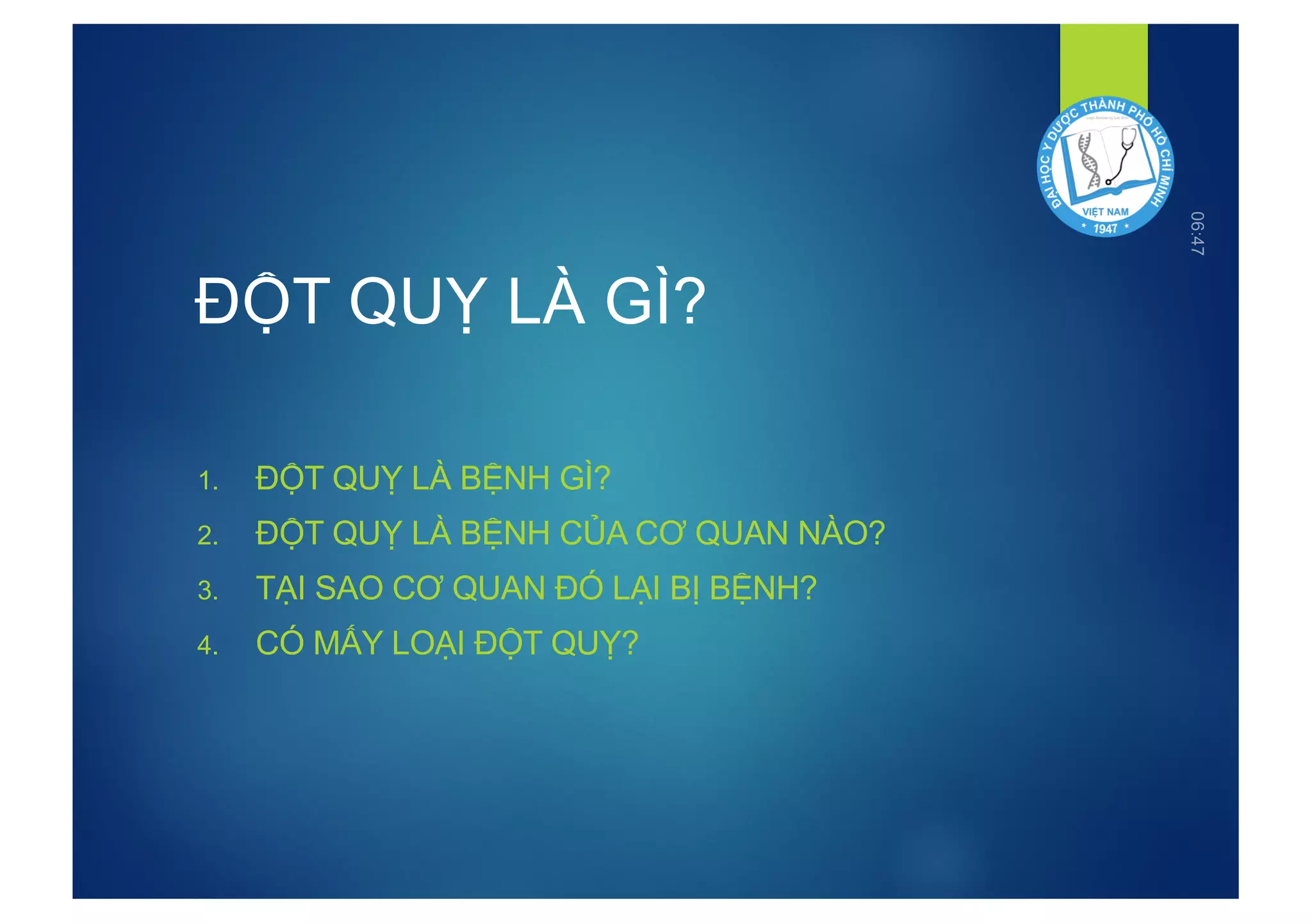 Đột quỵ - Đại học Y dược TPHCM | PDF