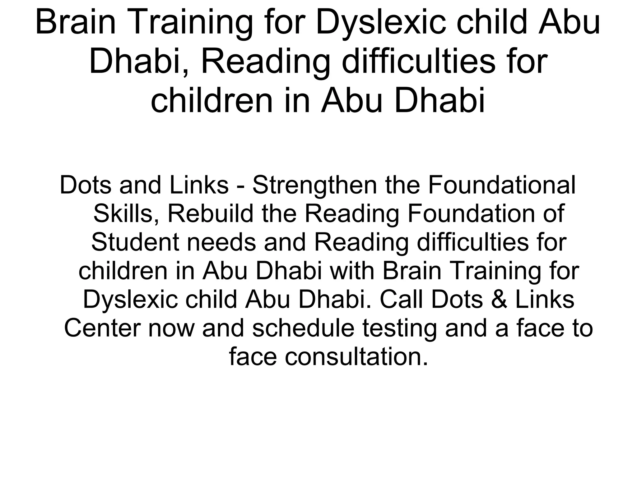 Dots & links training center in abu dhabi | PPT