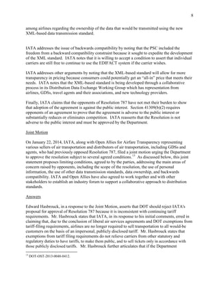 US Department of Transportation tentative OK of IATA's Resolution 787 ...