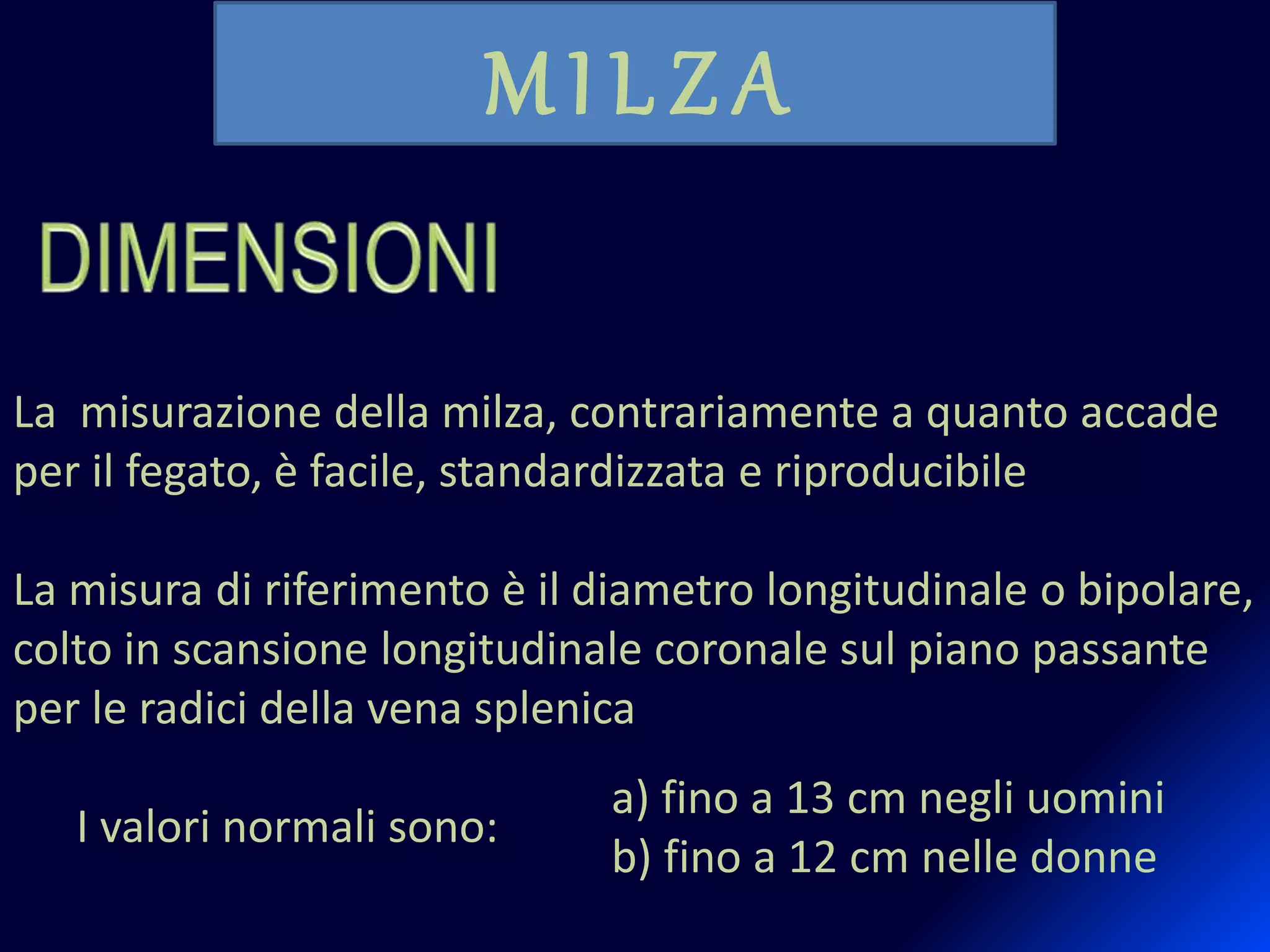 Ecografia alla milza | PPTX