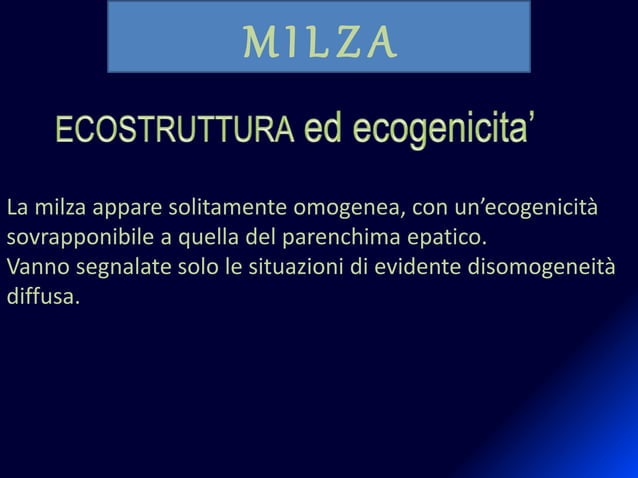 Ecografia alla milza | PPTX