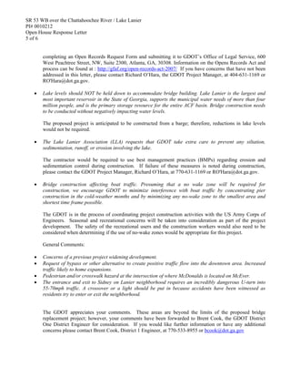 Georgia DOT Comments Regarding State Route 53 Over Chattahoochee River ...