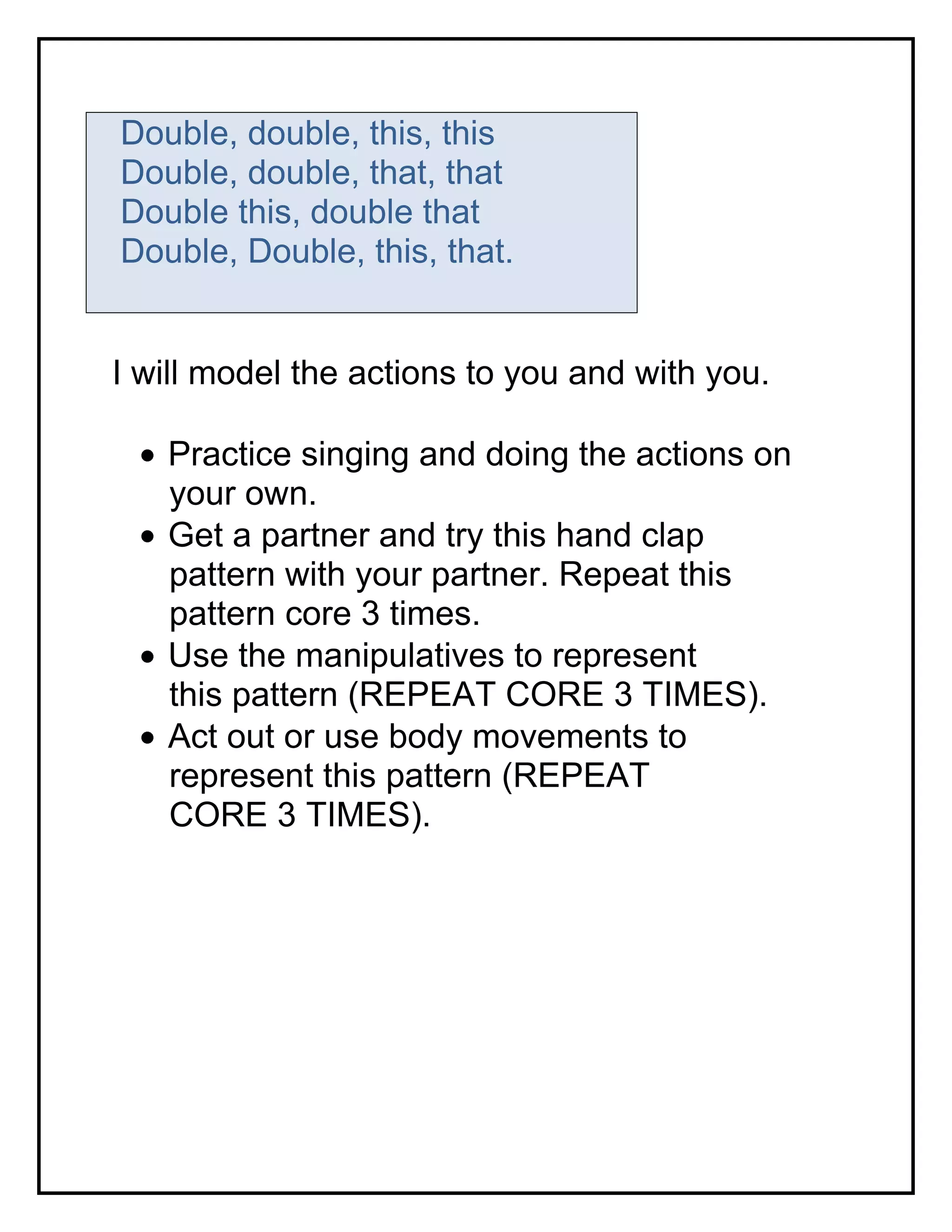 Double Double Pattern Poem | DOCX