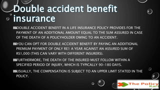 Double accident benefit insurance | PPTX | Life Insurance | Insurance