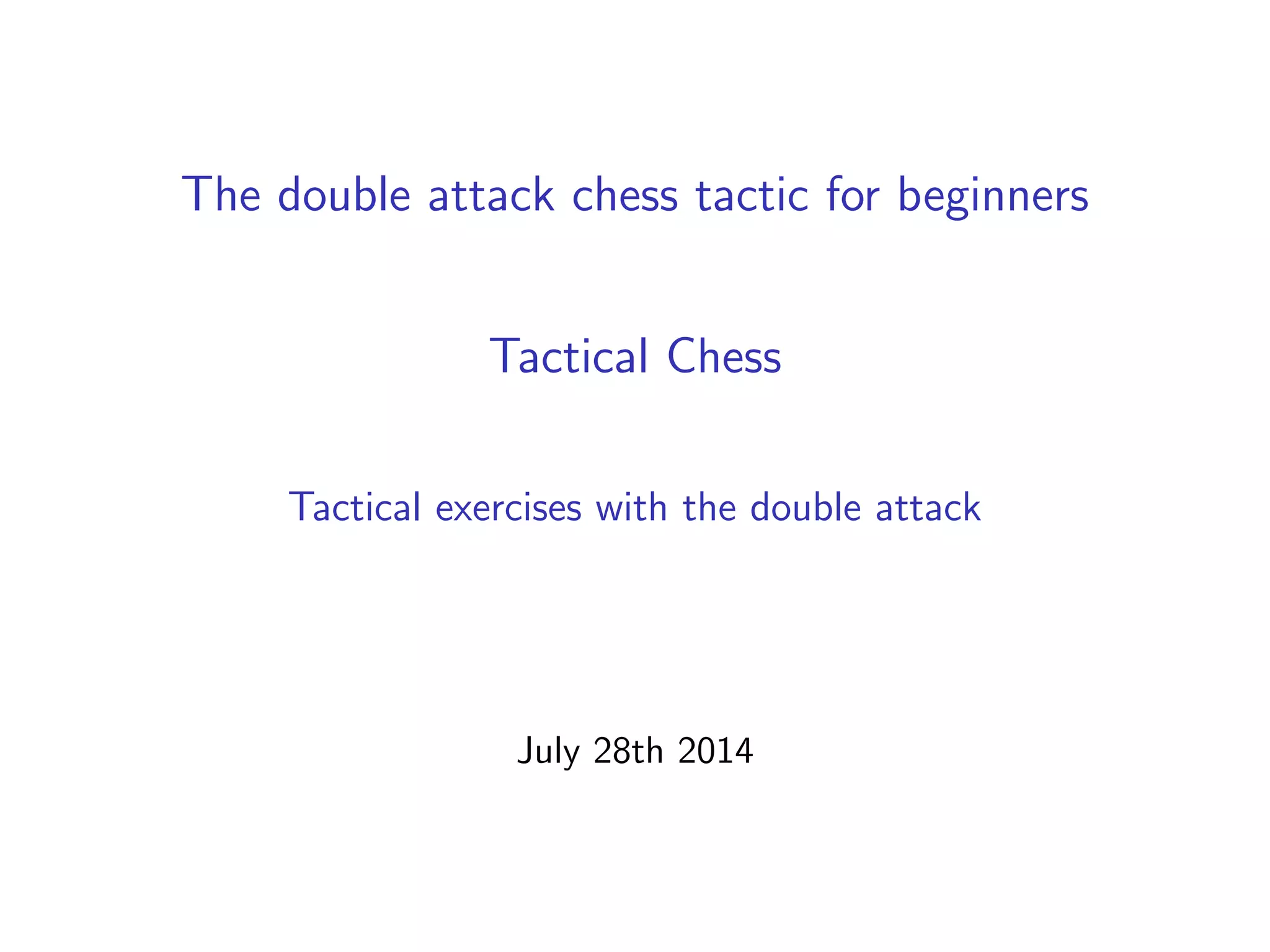 The double attack chess tactic | PDF