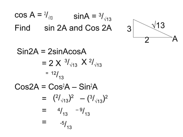 Double compound angle formulae | PPT | Physics | Science