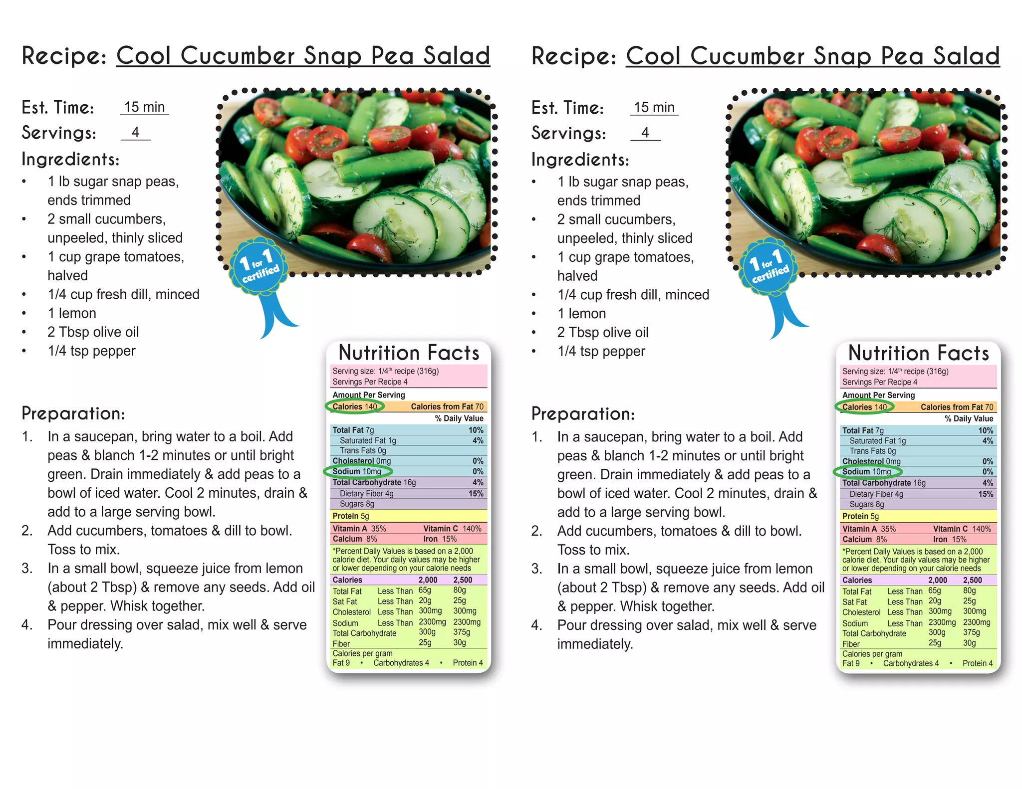 Cucumber Recipe Card | PPT