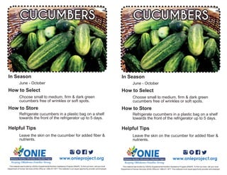 Cucumber Recipe Card | PDF