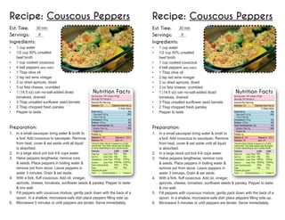 Bell Pepper Recipe Card | PDF