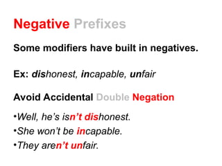 dOUBLE negatives IN eNGLISH222222222.ppt