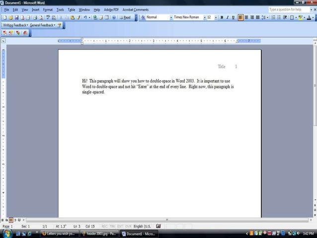 Double Space Word 2003 Ppt