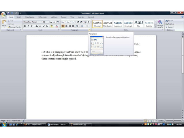 Double Space Word 2007 And 2010 Pptx