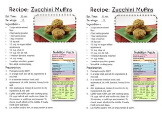 Zucchini Recipe Card | PPT