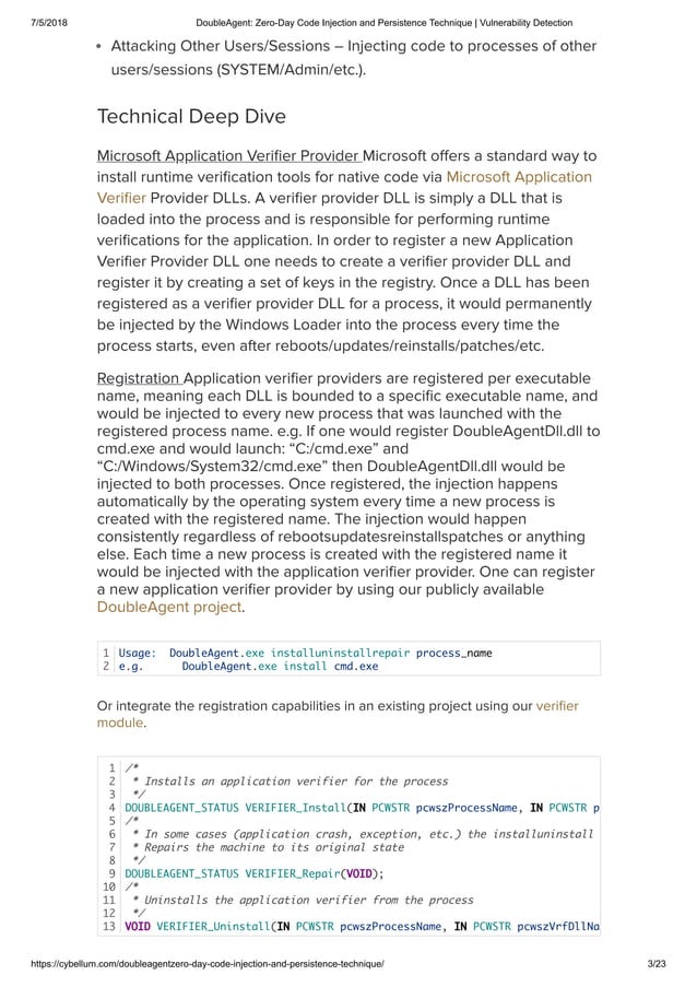 Double agent zero-day code injection and persistence technique | PDF ...