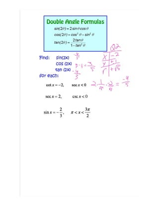 Double angles | PDF