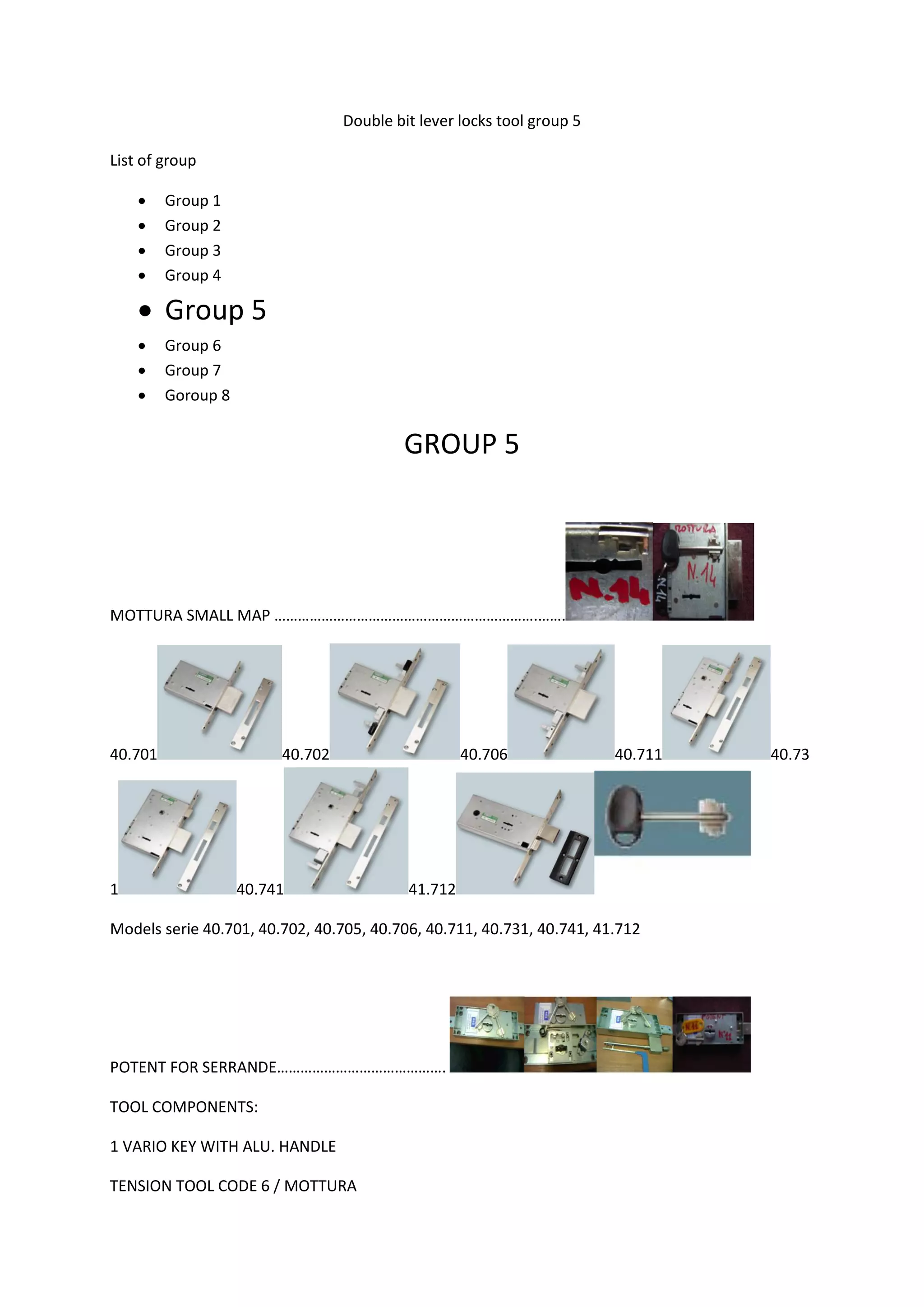 Double bit locks group 5 | PDF