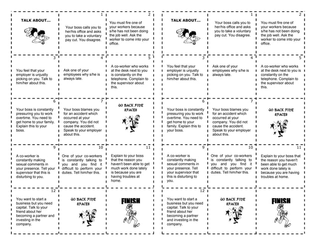 Work - Conversation - Board game | PPT