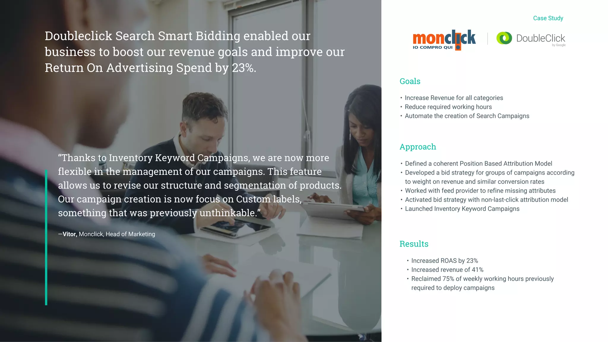 Monclick - Doubleclick search Customer success testimonial | PPT