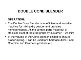 Double cone blender | PPT