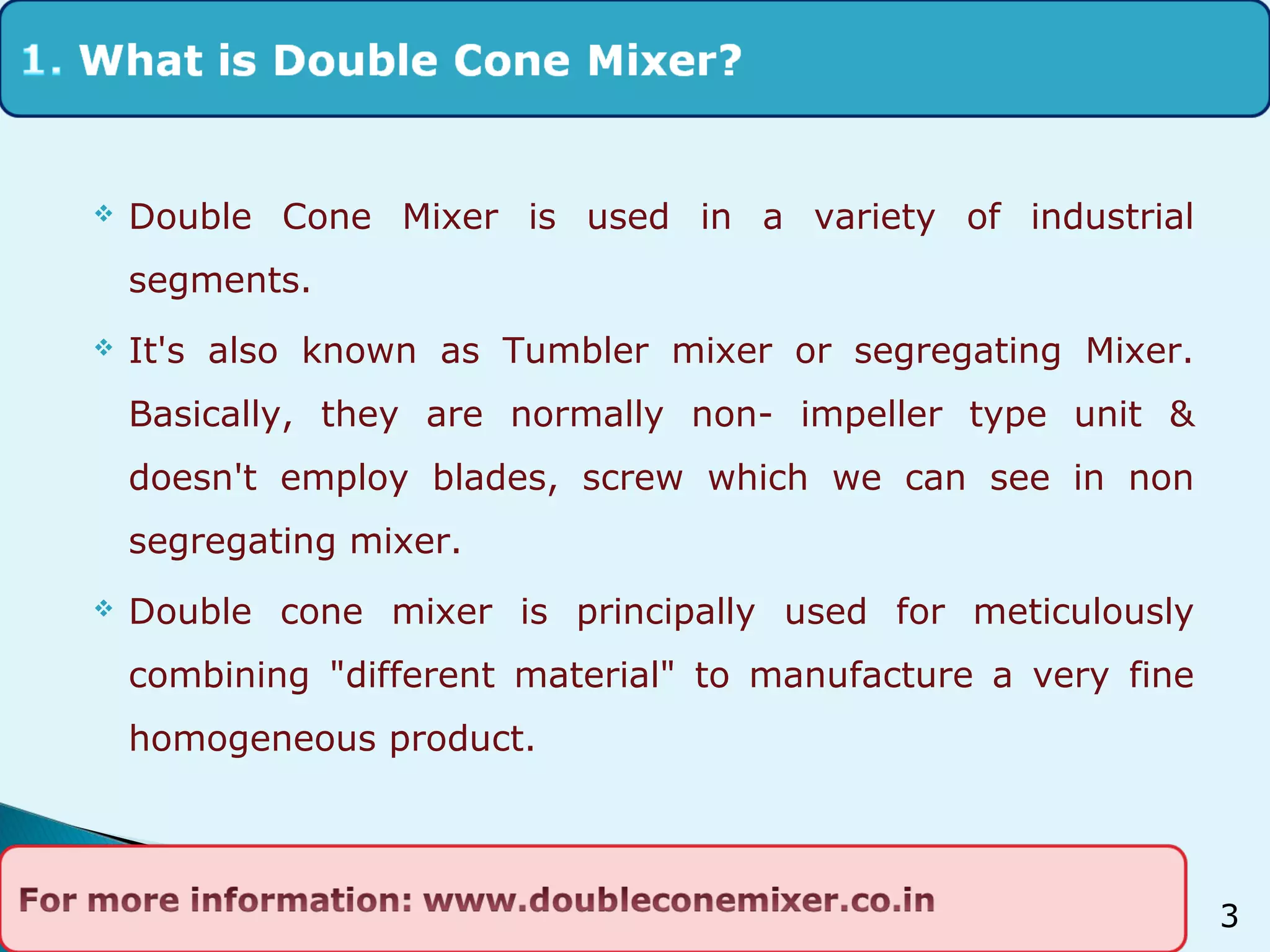 Double cone mixer for industrial mixing | PPT