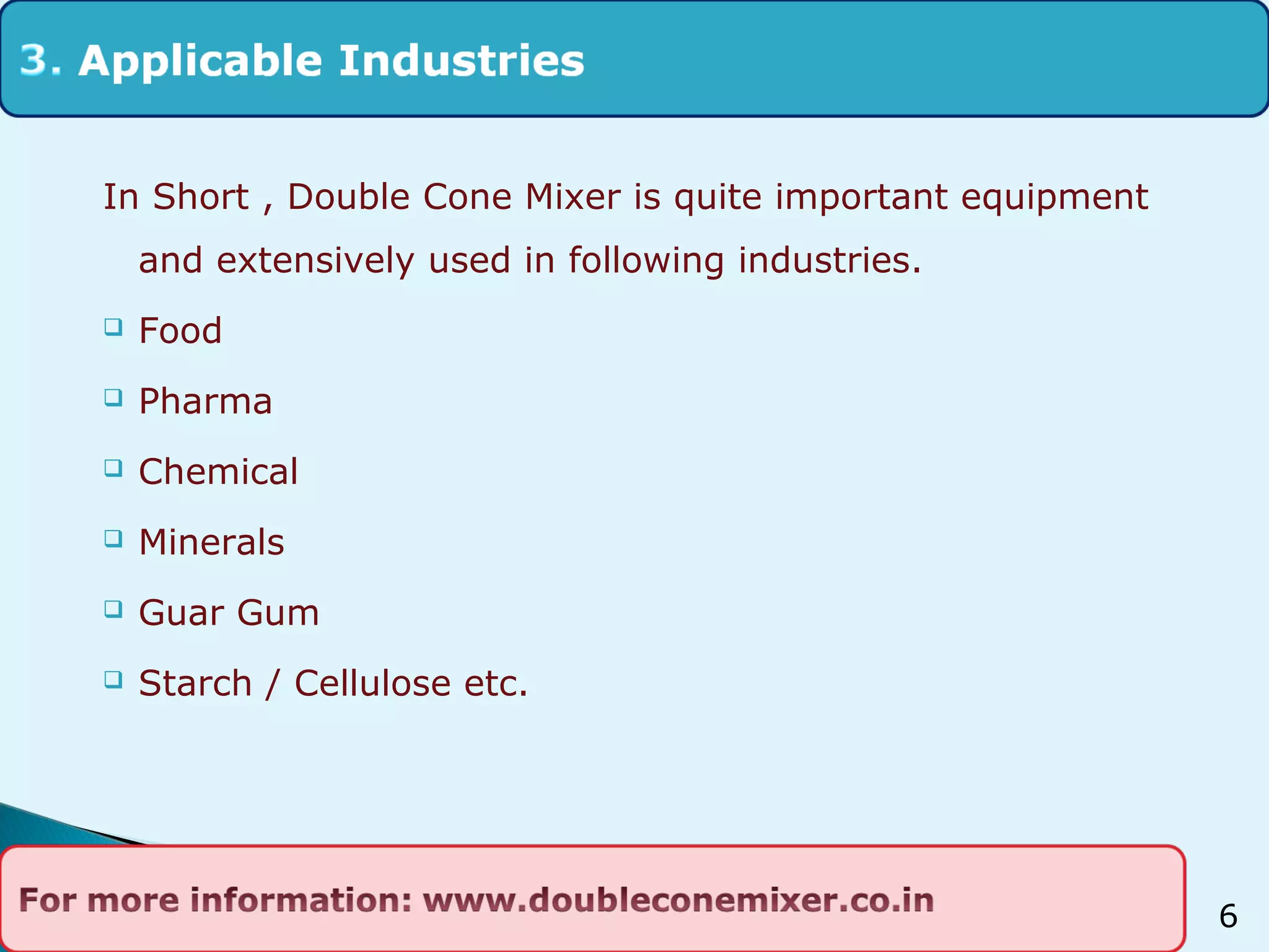 Double cone mixer for industrial mixing | PPT