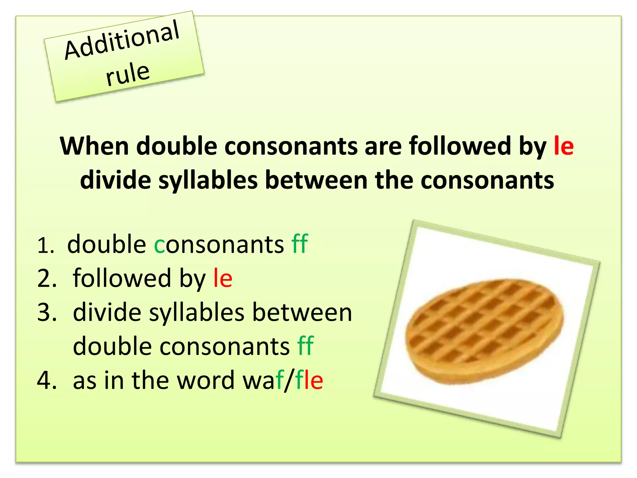 Double Consonants- One Syllable or Two What is the Rule? | PPTX