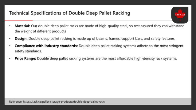 Double Deep Pallet Rack - Canadian Rack Technologies | PPT