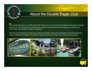 Double Eagle Club And The Masters | PDF