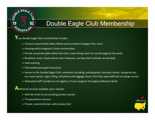 Double Eagle Club And The Masters | PDF