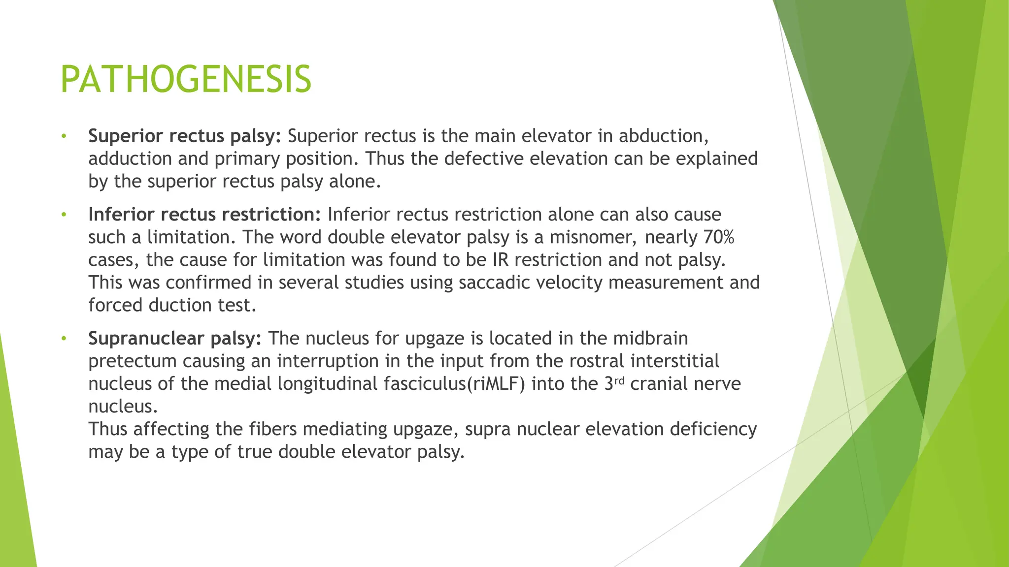 double elevator palsy with examination in | PPT