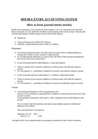 Double entry accounting system | PDF