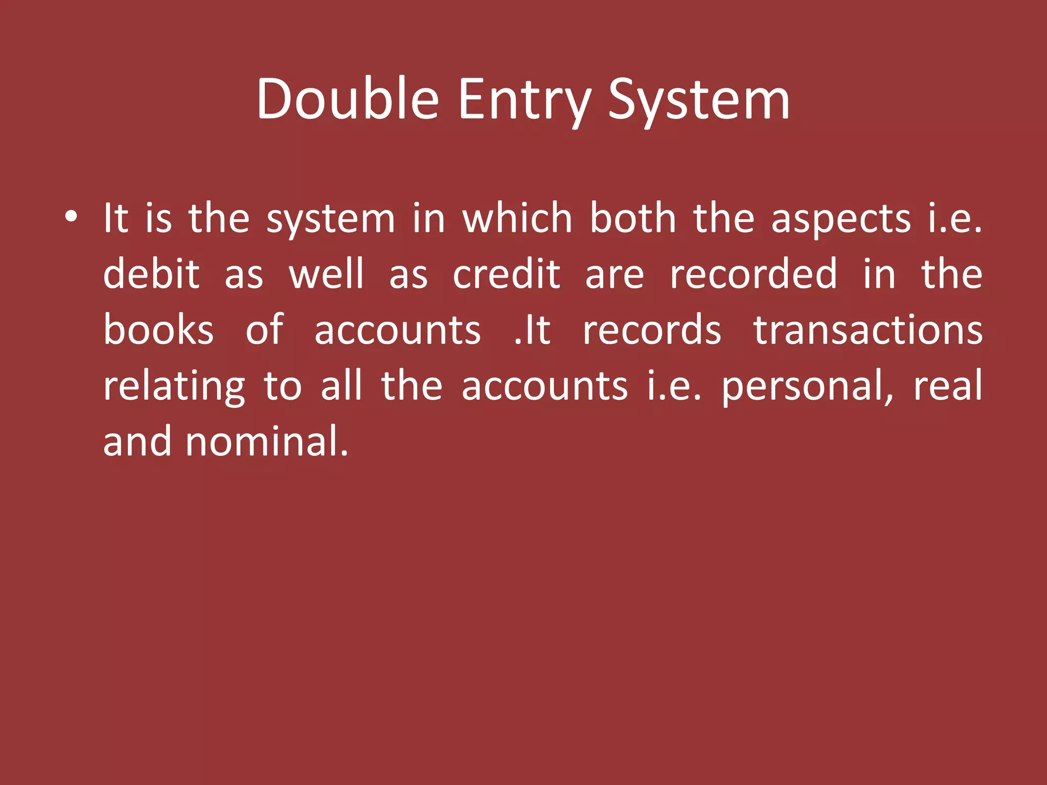 Double entry system | PPTX