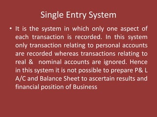 Double entry system | PPTX