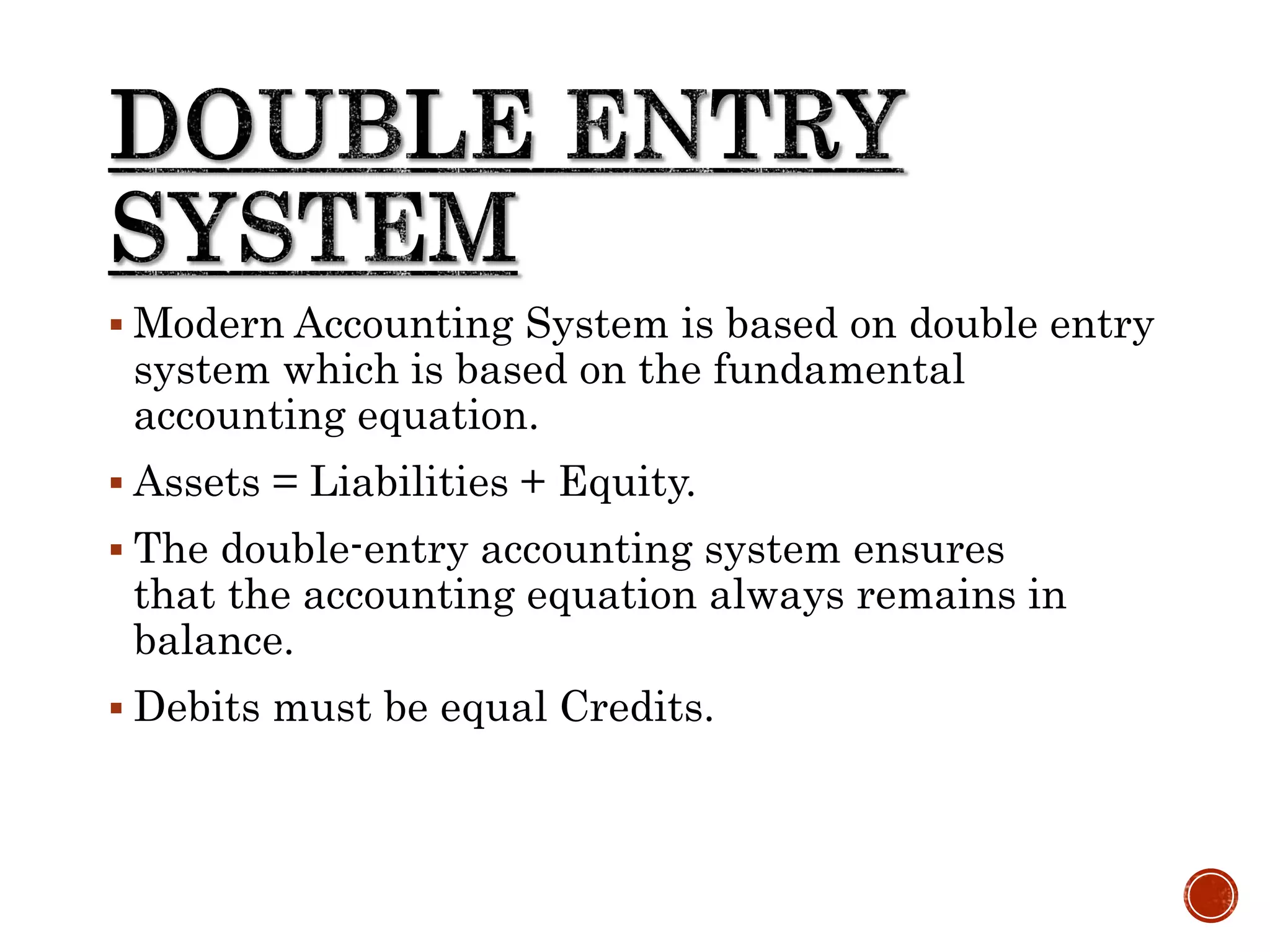 Double Entry System & Accountin Equation | PPTX