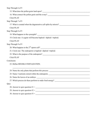 Double fertilization tutorial | PDF | Infertility | Reproductive Health